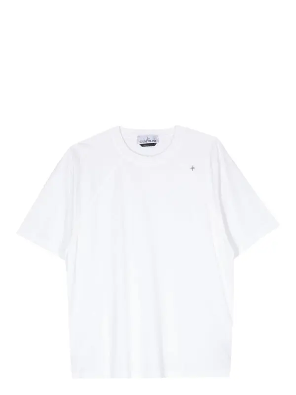 Stone Island Embroidered-logo Cotton T-shirt - White