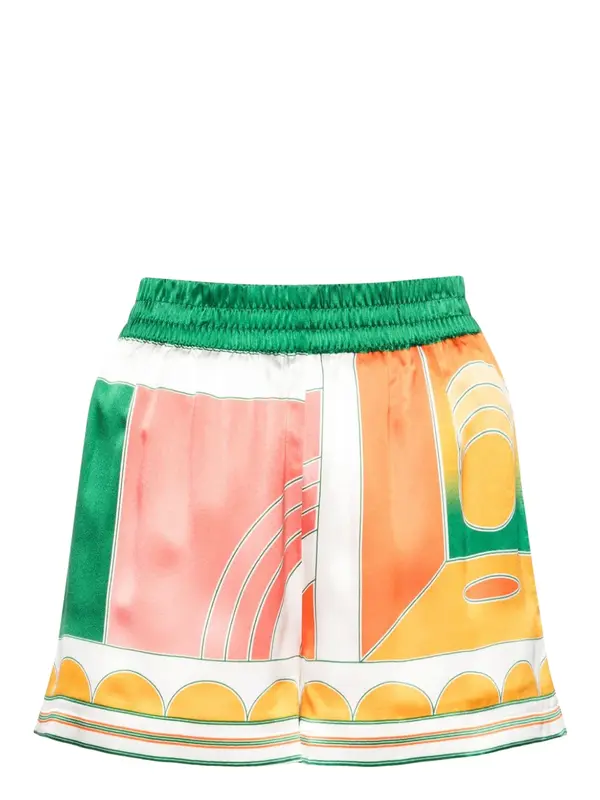 Casablanca Summer Court Silk Shorts - Orange