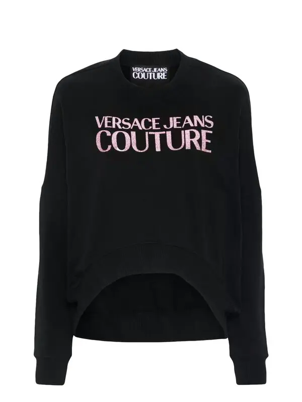 Versace Logo-print Cotton Sweatshirt - Black