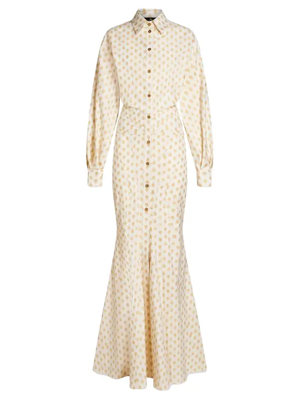 Etro Patterned Jacquard Mermaid Gown - White