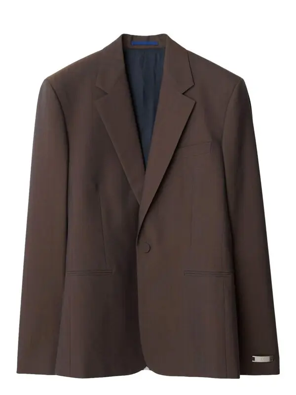 Burberry Single-breasted Wool Blazer - Brown