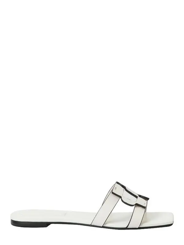 Simkhai Monogram Leather Sandals - Ivory