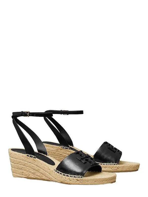 Tory Burch Ines Espadrille Wedge Sandals - Perfect Black