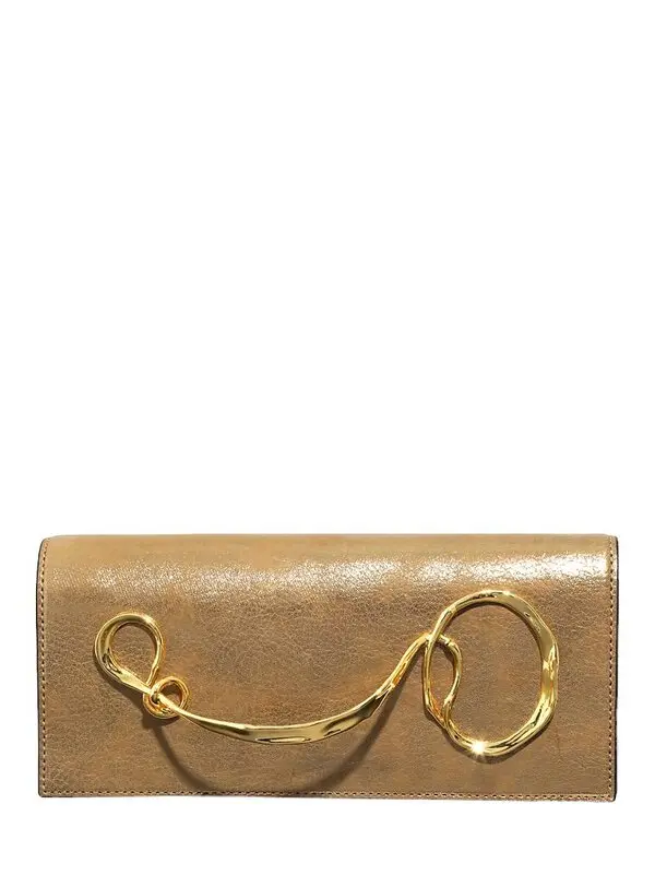 Alexis Bittar Twisted Handle Clutch - Antique Gold/gold