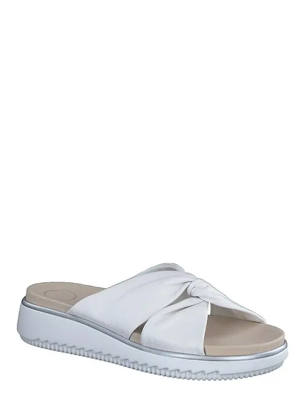 Paul Green Tiki Slide Sandals - White Leather