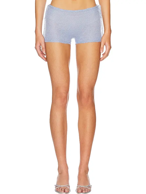 GUIZIO Knit Side Tie Short - Baby Blue