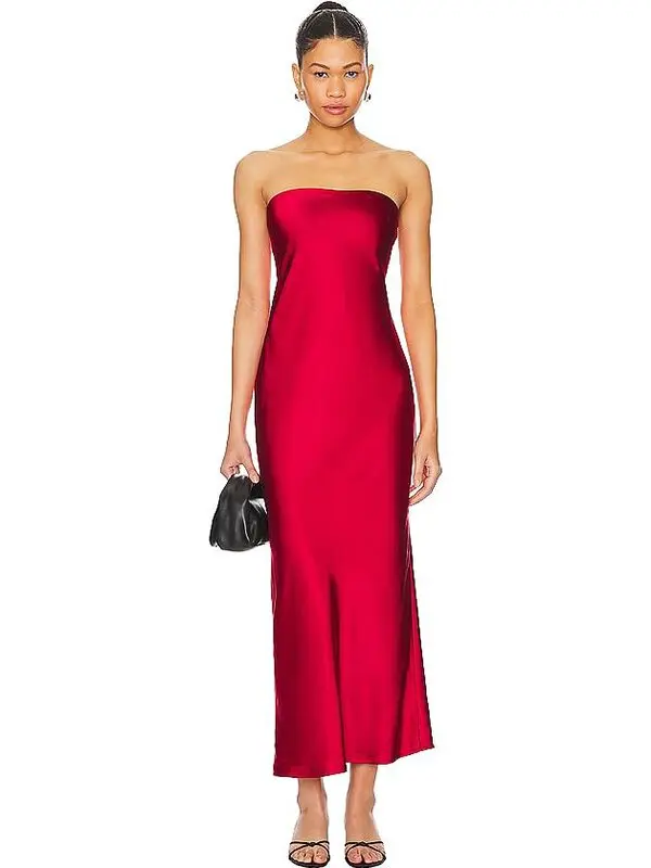 MORE TO COME Strapless Maxi Dress - Red