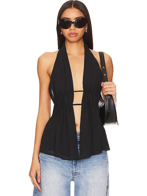Superdown Wren Open Back Top - Black