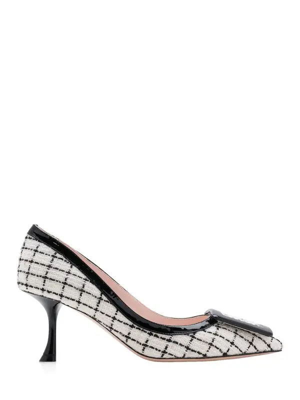 ROGER VIVIER Viv In The City Tweed Pumps - Black,white
