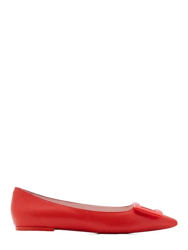 ROGER VIVIER Gommettine Leather Flats - Red