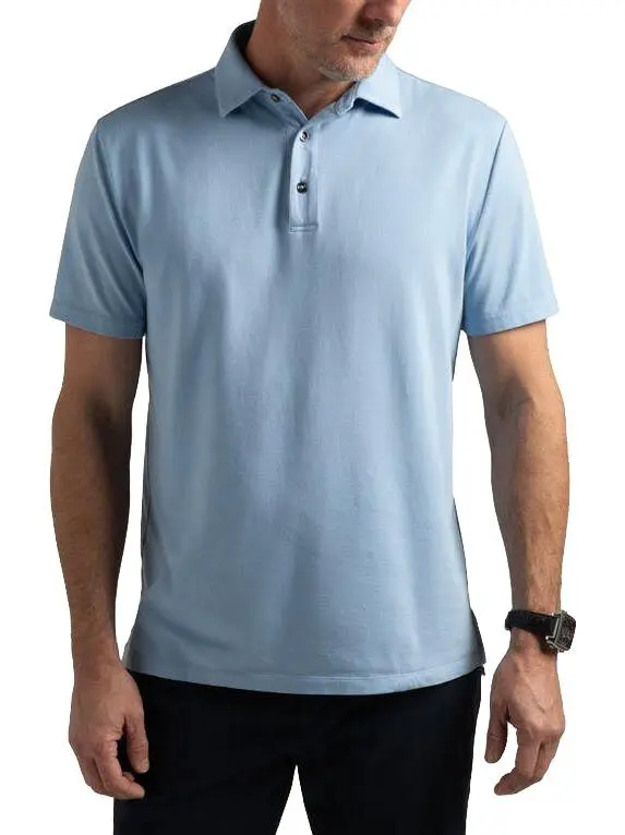 HYPERNATURAL Pinehurst Classic Fit Cotton Blend Golf Polo - Blue Jay