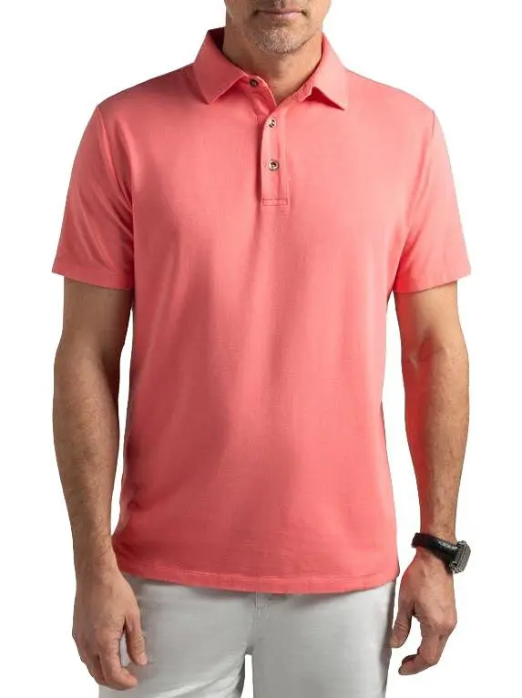 HYPERNATURAL Pinehurst Classic Fit Cotton Blend Golf Polo - Cayenne