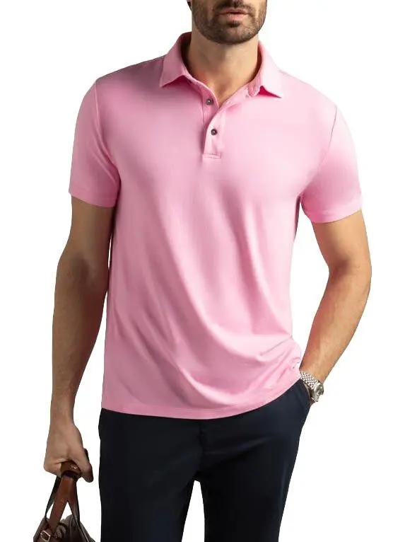 HYPERNATURAL Pinehurst Classic Fit Cotton Blend Golf Polo - Hibiscus