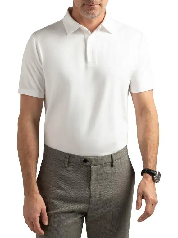 HYPERNATURAL Pinehurst Classic Fit Cotton Blend Golf Polo - White