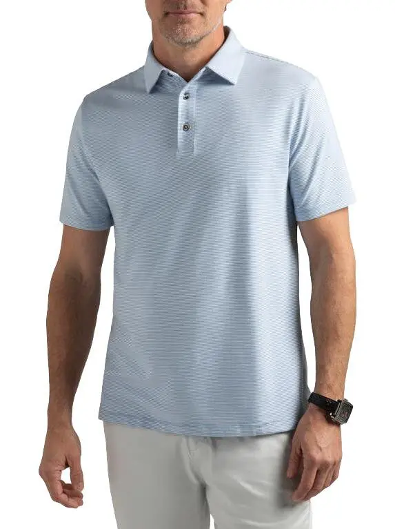 HYPERNATURAL Pinehurst Classic Fit Cotton Blend Golf Polo - Blue Jay/white