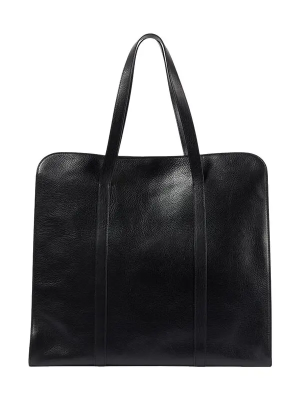 THE ROW Ben Leather Tote Bag - Black