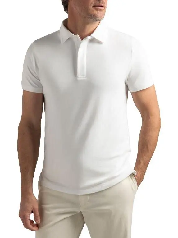 HYPERNATURAL Biscayne Slim Fit Cotton Blend Piqué Golf Polo - White