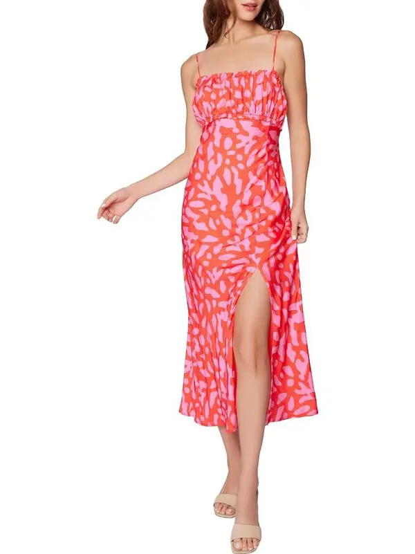 LOST + WANDER Sweet Envie Midi Sundress - Red Pink