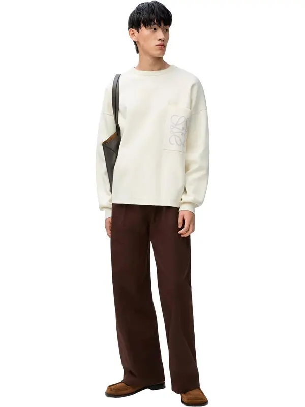 Loewe Cotton Blend Sweater - White/light Grey