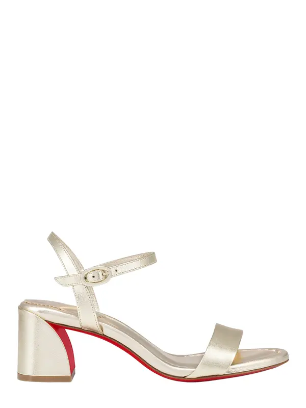 CHRISTIAN LOUBOUTIN Miss Jane Leather Sandals - Gold