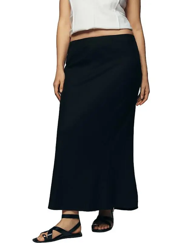 Anthropologie Tilda Maxi Slip Skirt - Black