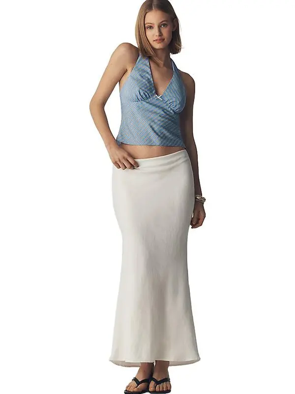Anthropologie Tilda Maxi Slip Skirt - Pearl