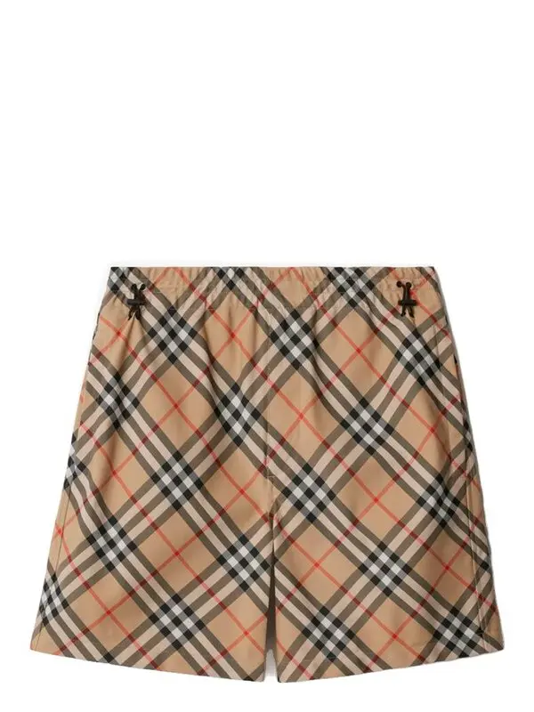 Burberry Check Drawcord Shorts - Sand Beige