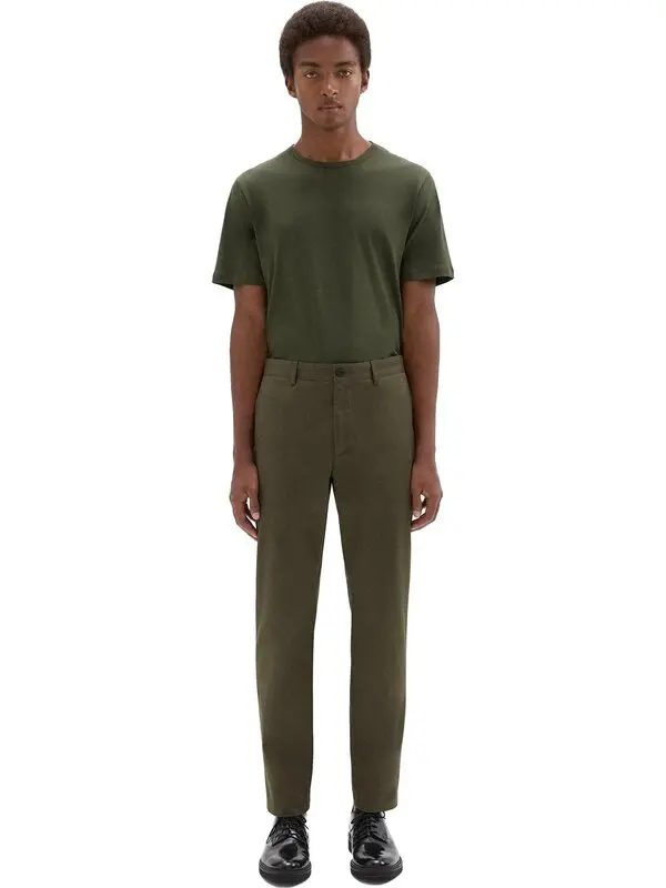 Theory Classic-fit Pant In Organic Cotton - Dark Olive