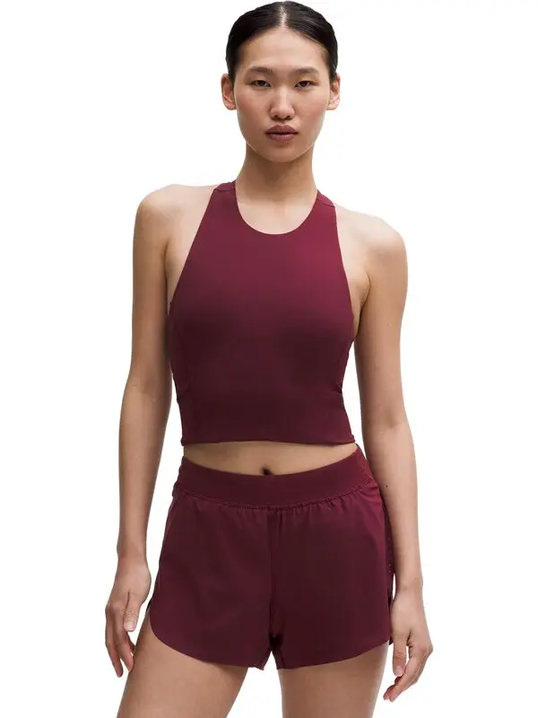 Lululemon Swift Speed Cropped Tank Top - Burgundy Bay