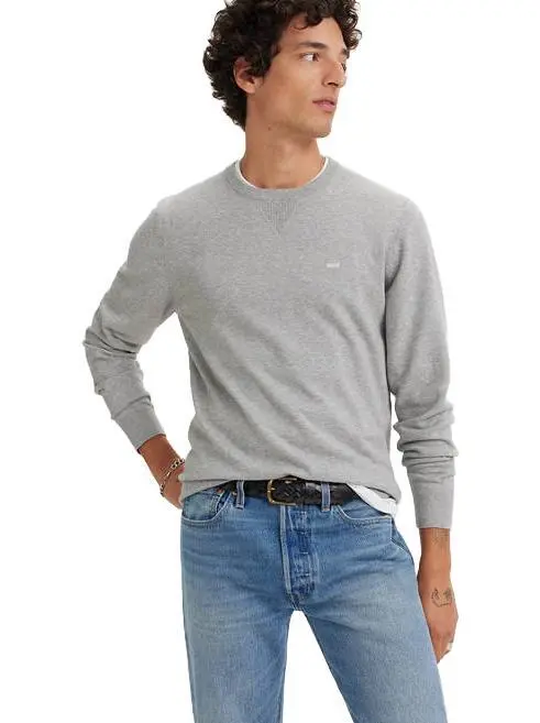 LEVI'S Lightweight Housemark Sweater - Midtone Heather Grey