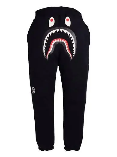 A BATHING APE X Ovo Woodland Camo Shark Reversible Sweatpants - Black