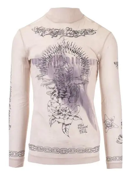 Givenchy Second Skin Effect Printed Mesh Long Sleeve T-shirt - Beige