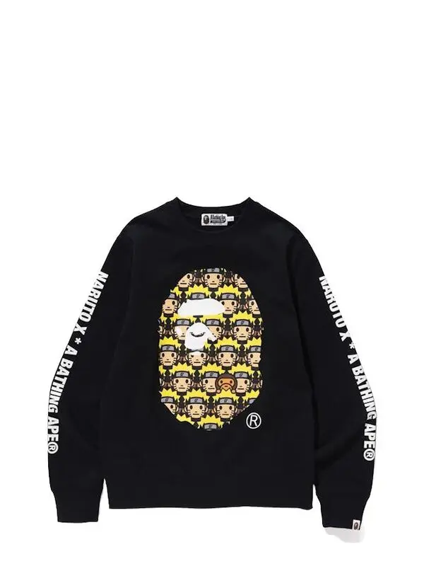 A BATHING APE X Naruto Ape Head Crewneck Sweatshirt - Black