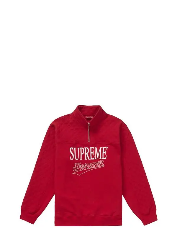 Supreme Forever Half Zip Sweatshirt - Red