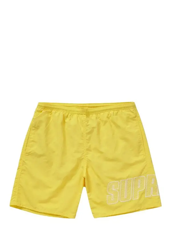 Supreme Logo Applique Water Short - Pale Yellow