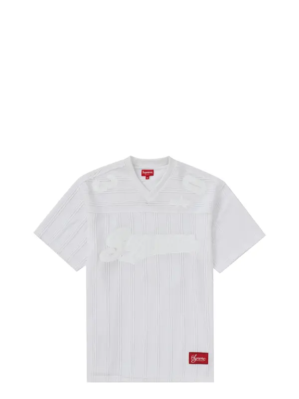 Supreme Mesh Stripe Football Jersey - White
