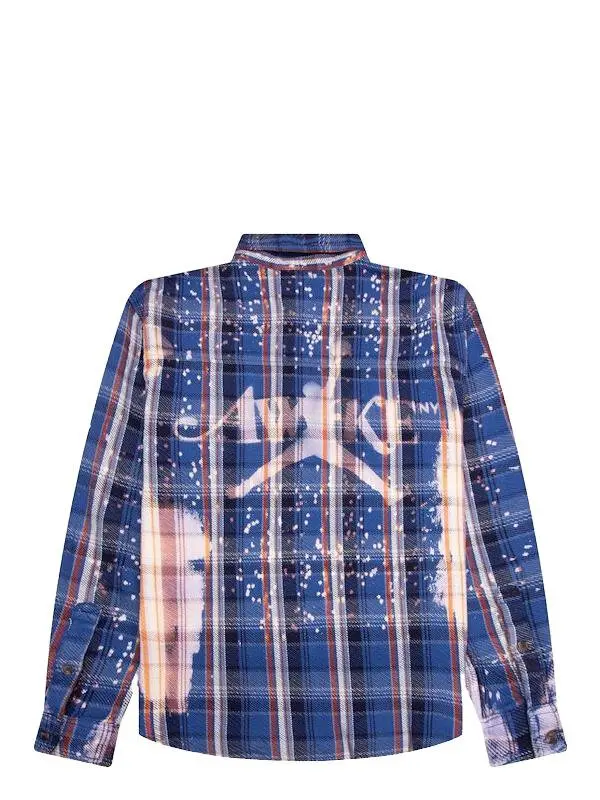 JORDAN X Awake Ny Flannel Shirt - Blackened Blue/boarder Blue/sail