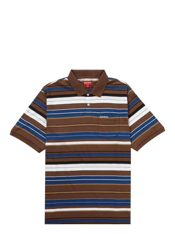Supreme Stripe Polo Shirt - Brown
