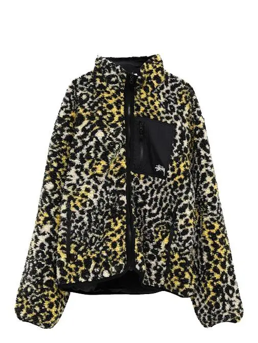 StÜssy Sherpa Reversible Jacket - Yellow Leopard