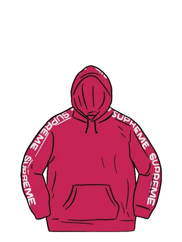 Supreme Metallic Rib Hooded Sweatshirt - Fuschia