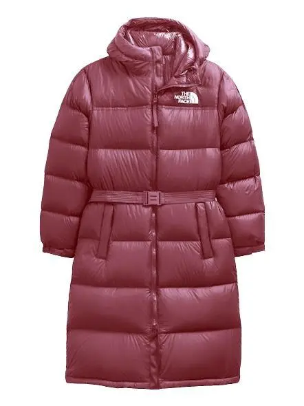 The North Face Nuptse Belted Long Parka - Wild Ginger