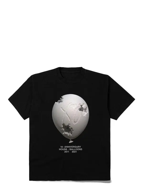 THE WEEKND X Daniel Arsham House Of Balloons Eroded Balloon Tee Shirt - Black
