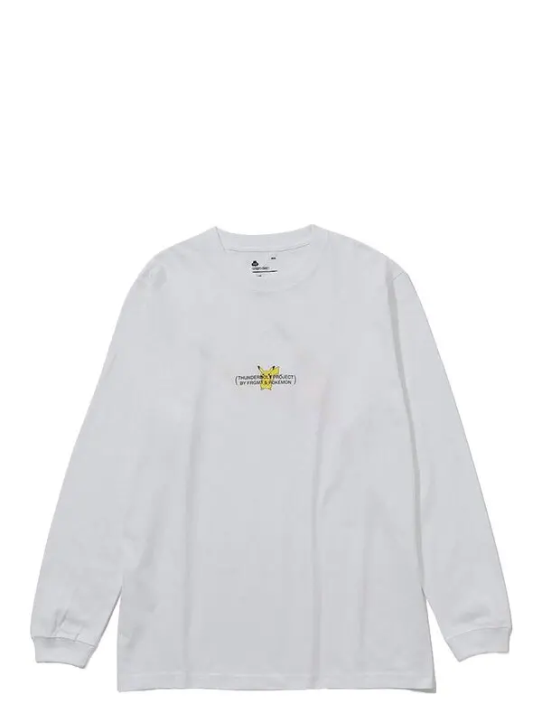 FRAGMENT X Pokemon Pikachu Thunderbolt Project X Sequence Miyashita Park Long Sleeve Tee Shirt - White