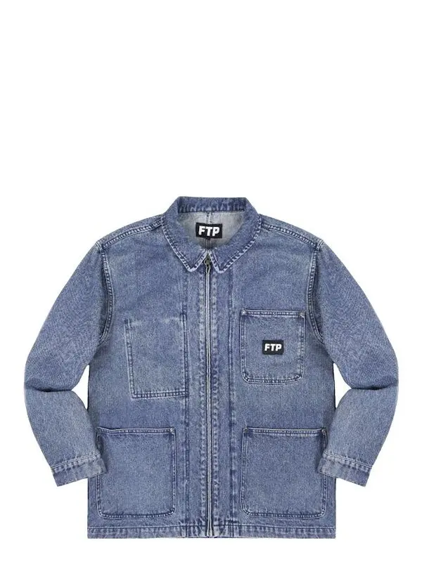 FTP Frayed Denim Chore Jacket - Washed Indigo