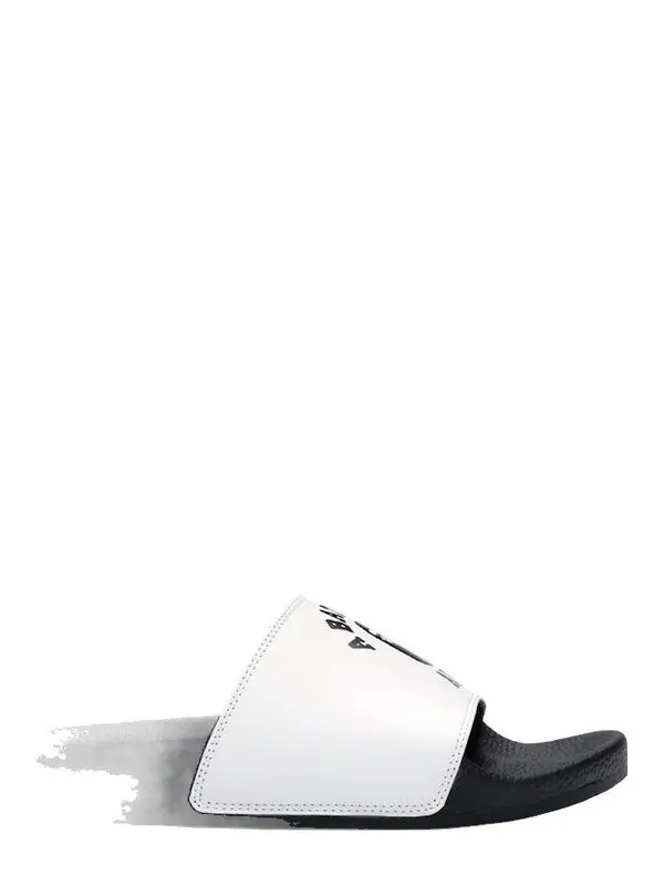 BAPE A Bathing Ape College Logo Slides - White/black