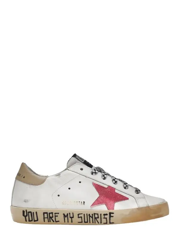 GOLDEN GOOSE Super-star You Are My Sunrise Sneakers - White/red