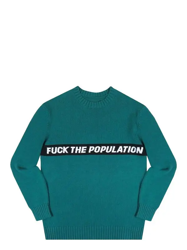 FTP Spell Out Knit Sweater - Green