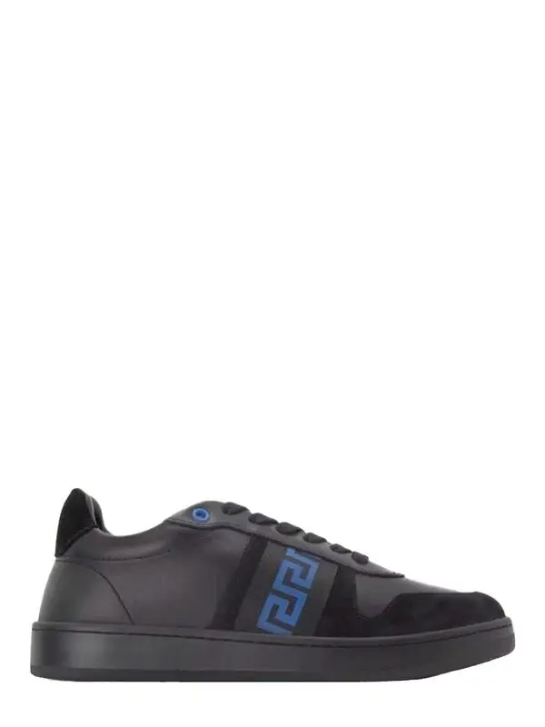 Versace Leather Low Top Sneaker - Black/blue