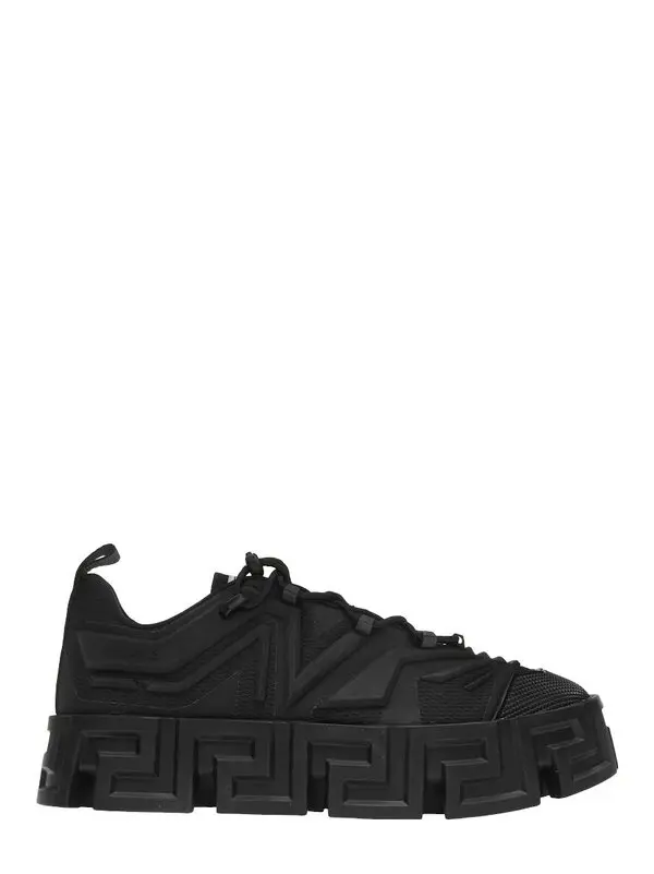 Versace Greca Labyrinth Lace-up Sneakers - Black