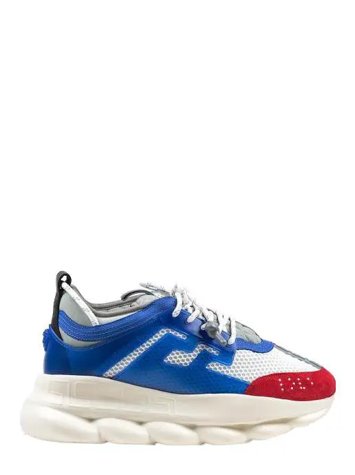 Versace Chain Reaction Sneakers - White/blue/red